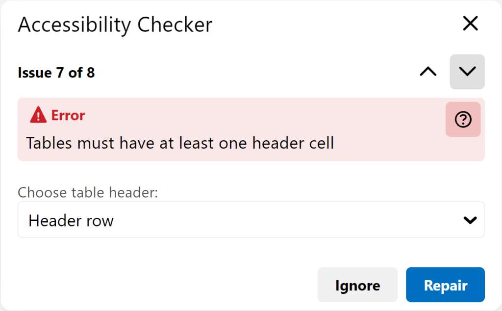 Accessible Tables – Digital Accessibility On-demand