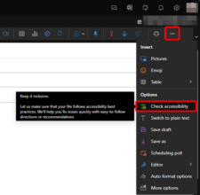 Outlook Accessibility – Accessibility Handbook for Teaching and Learning