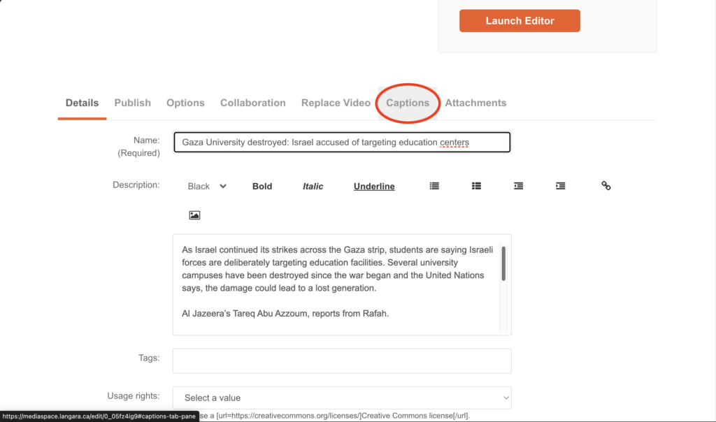 Captioning Kaltura Videos – Accessibility Handbook for Teaching and ...