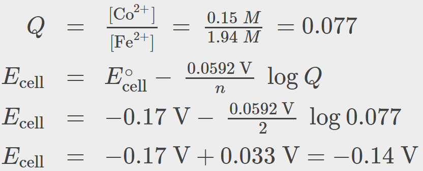17.4 Potential, Free Energy, and Equilibrium – Chemistry 2e