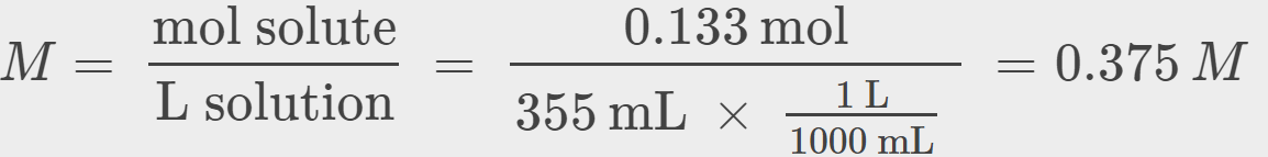 3.3 Molarity – Chemistry 2e