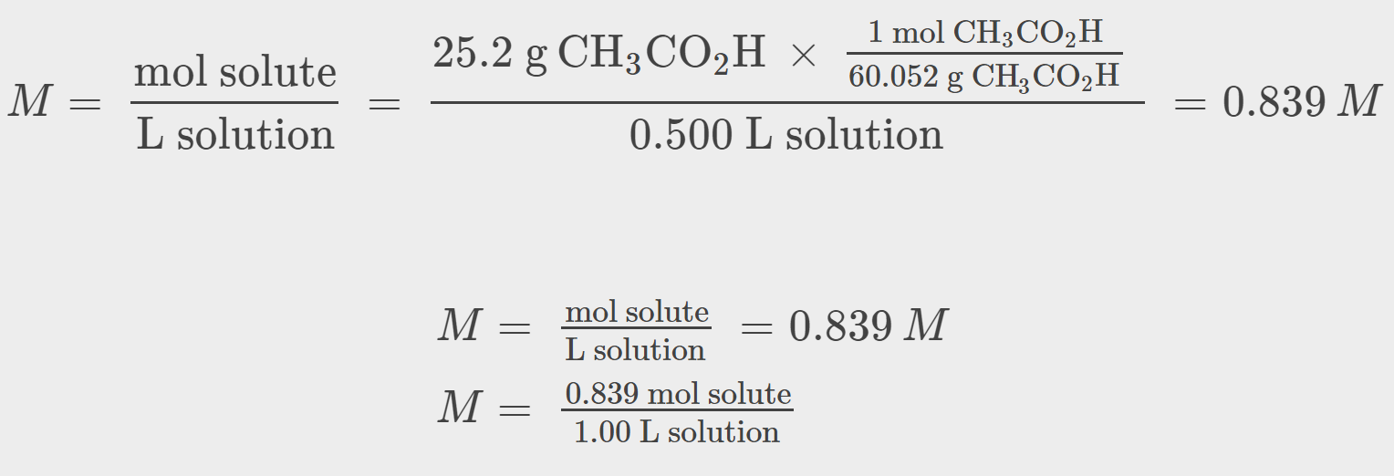 3.3 Molarity – Chemistry 2e
