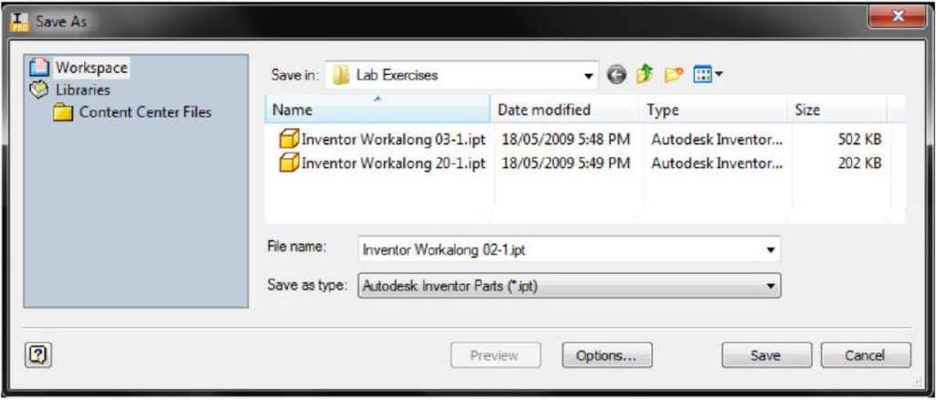 Module 2 Inventor’s User Interface – Introduction to Drafting and ...