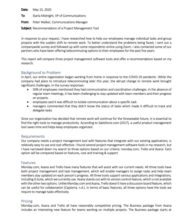 Chapter 12: Report Writing Situations – Fundamentals of Business ...