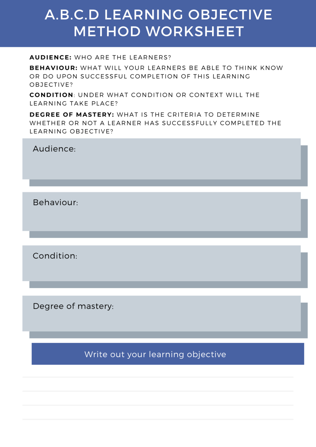 Learning objectives must be clear – Design principles for adaptive ...