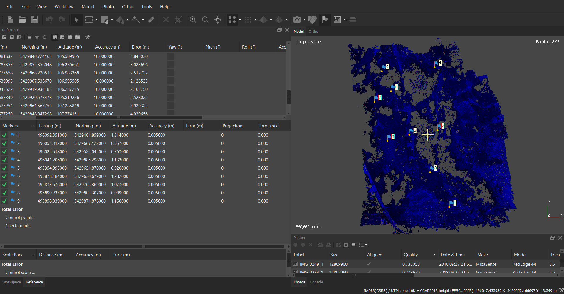Chapter 1.3 – Ground Control Points – Processing Multi-spectral Imagery with Agisoft MetaShape Pro