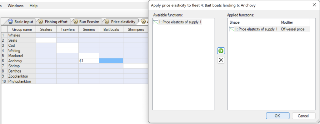 Tutorial: Price elasticity – Ecosystem Modelling with EwE
