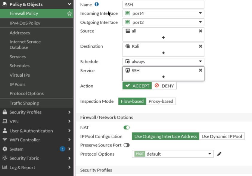 3.2 Destination NAT – FortiGate Firewall