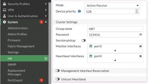 6.1 High Availability – FortiGate Firewall