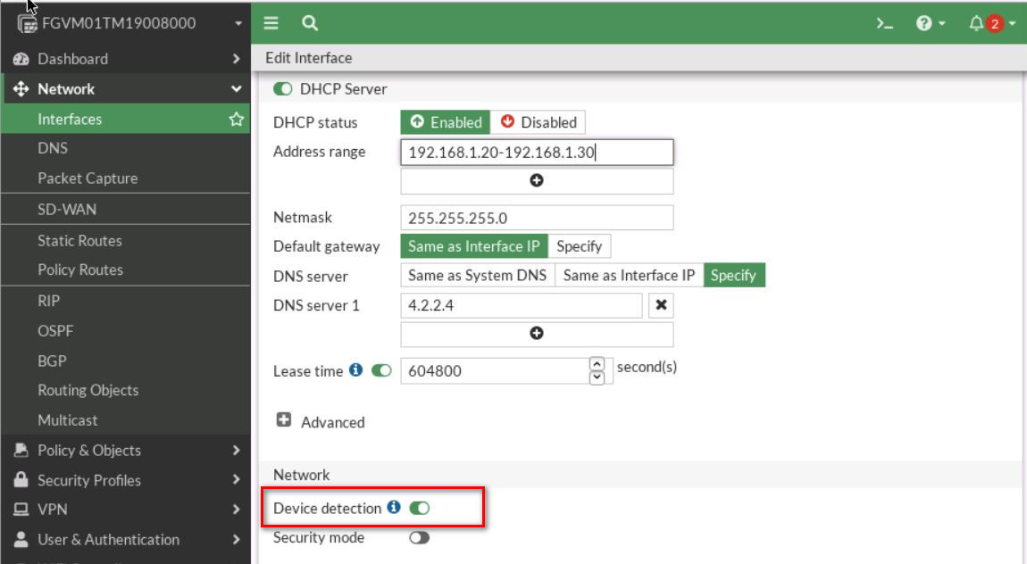 2.1 Security Policy – FortiGate Firewall