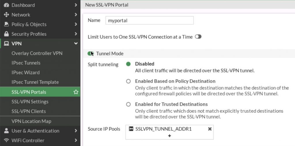 4.2 SSL VPN – FortiGate Firewall