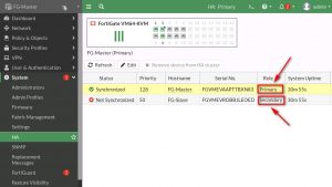 6.1 High Availability – FortiGate Firewall
