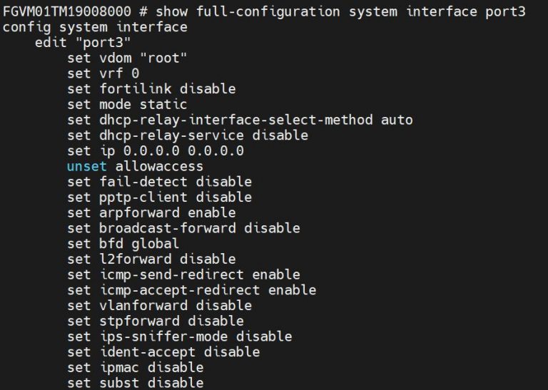 1.1 Basic Settings – FortiGate Firewall