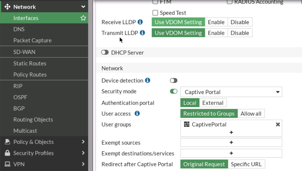 5.1 Captive Portal – FortiGate Firewall