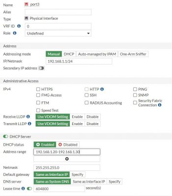 1.1 Basic Settings – FortiGate Firewall