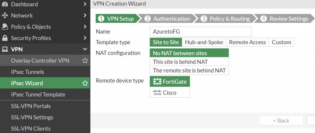 10.3 Site to Site VPN between FortiGate on Premise and FortiGate in the ...
