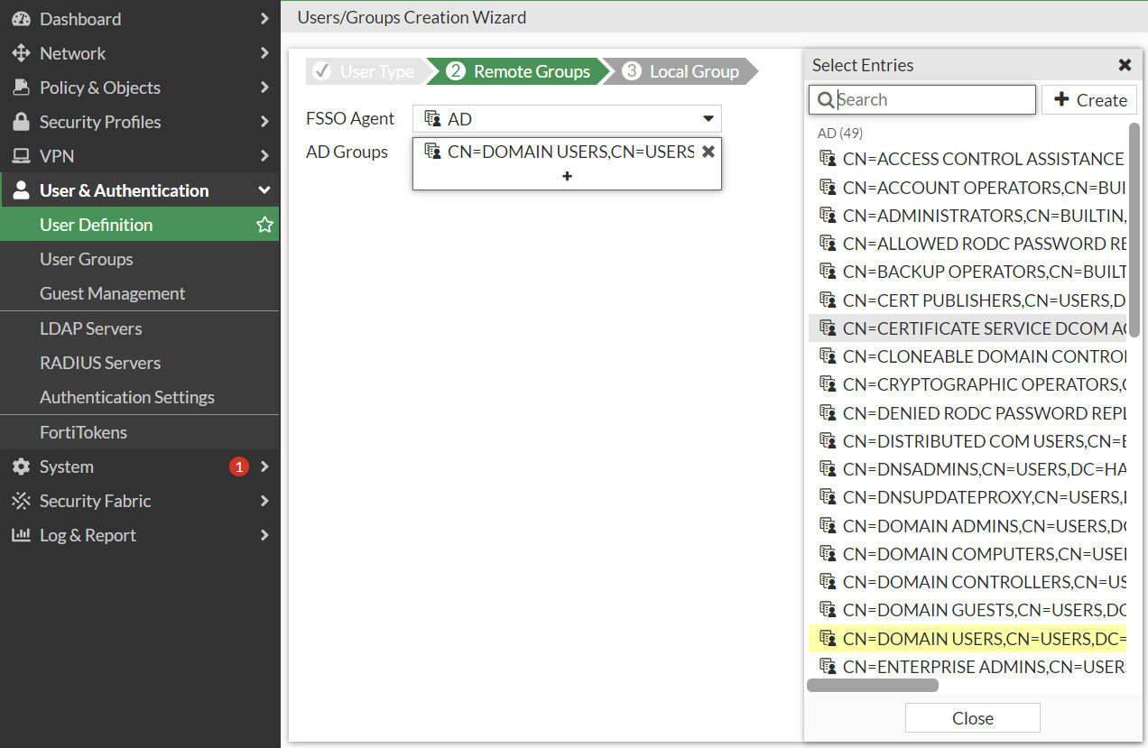 5.2 FSSO – FortiGate Firewall
