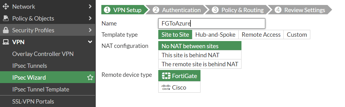 10.3 Site to Site VPN between FortiGate on Premise and FortiGate in the ...