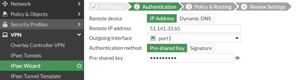 10.3 Site to Site VPN between FortiGate on Premise and FortiGate in the ...