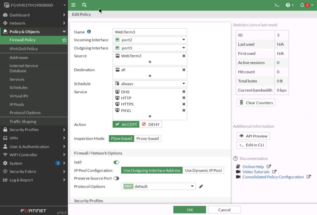 2.2 Application Profile – FortiGate Firewall