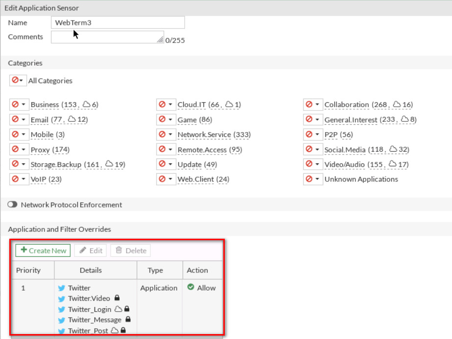 2.2 Application Profile – FortiGate Firewall