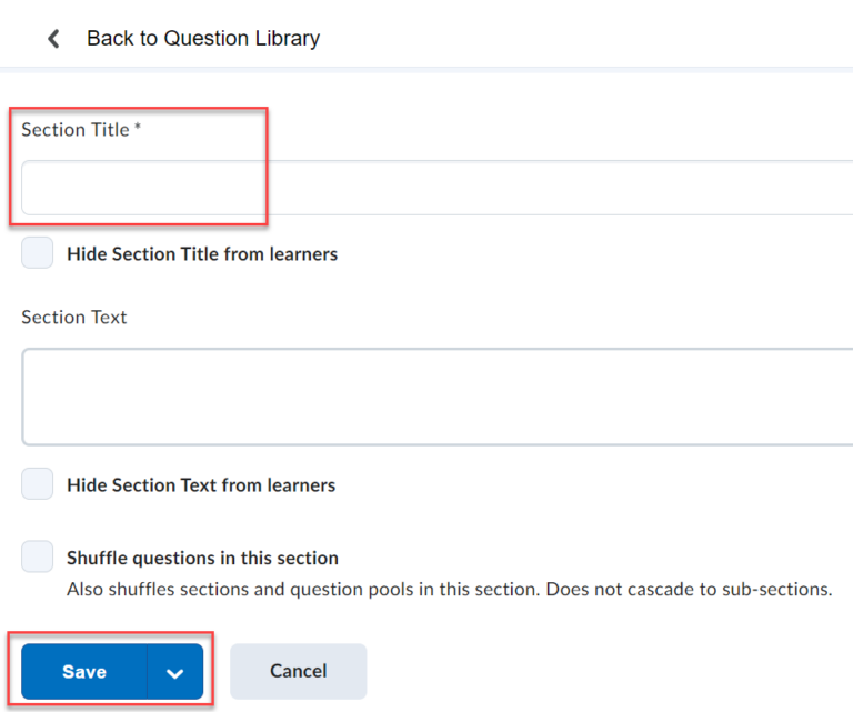 Quizzes — Using the Question Library – Quick Start Guides for EdTech Tools