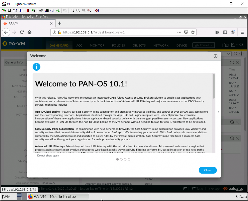 1.1 GNS3 and Palo Alto – Palo Alto Firewall