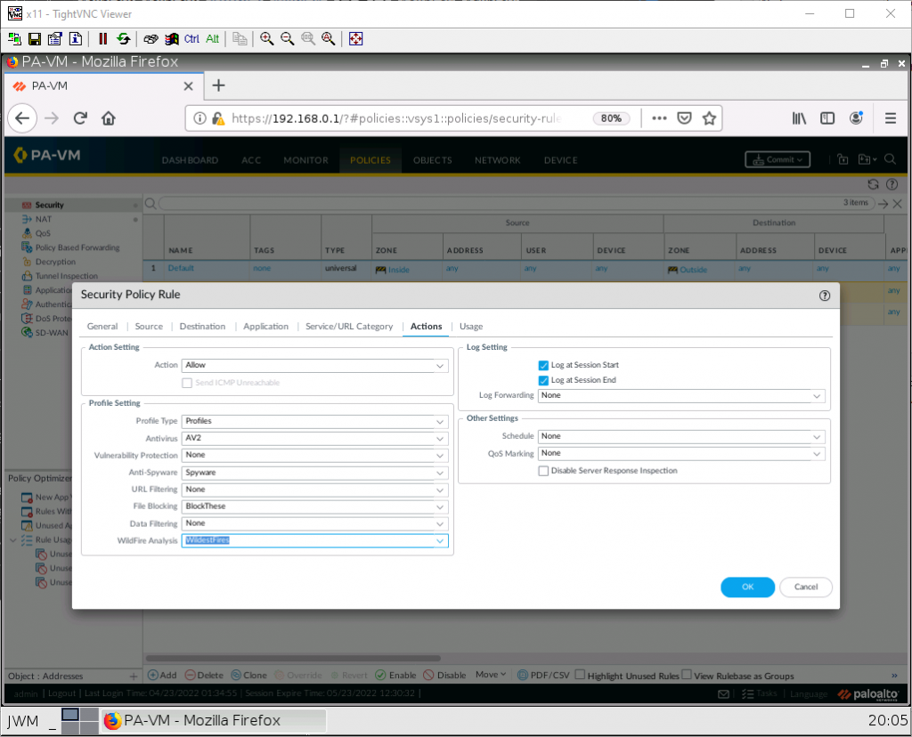 2.3 Block Files and Viruses – Palo Alto Firewall