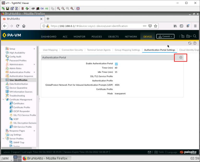 3.1 Captive Portal – Palo Alto Firewall