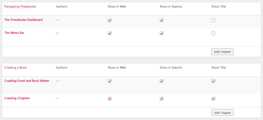Creating Parts and Chapters – Publishing with Pressbooks: A Visual Guide