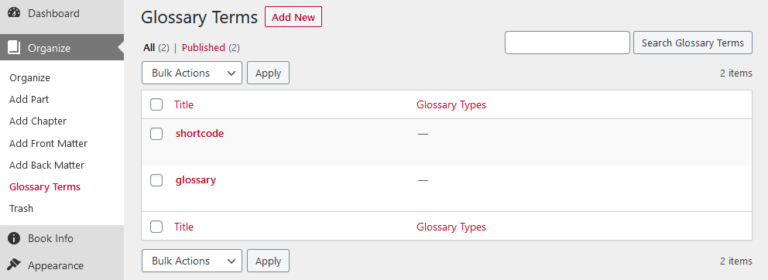 Glossary Terms – Publishing with Pressbooks: A Visual Guide