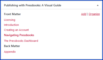 The Pressbooks Dashboard – Publishing with Pressbooks: A Visual Guide