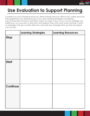 Evaluate Your Learning – University 101: Study, Strategize and Succeed