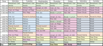 Create a Weekly Schedule that Works – University 101: Study, Strategize ...