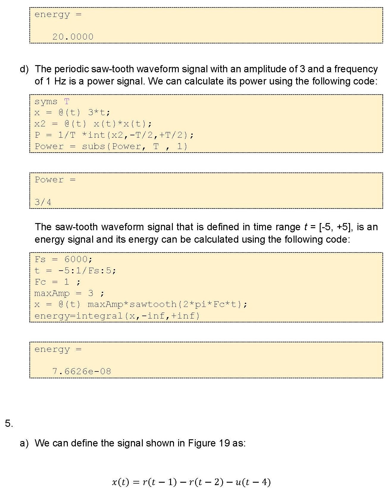 Solution- Operation on signals – Physical System Modelling Using MATLAB