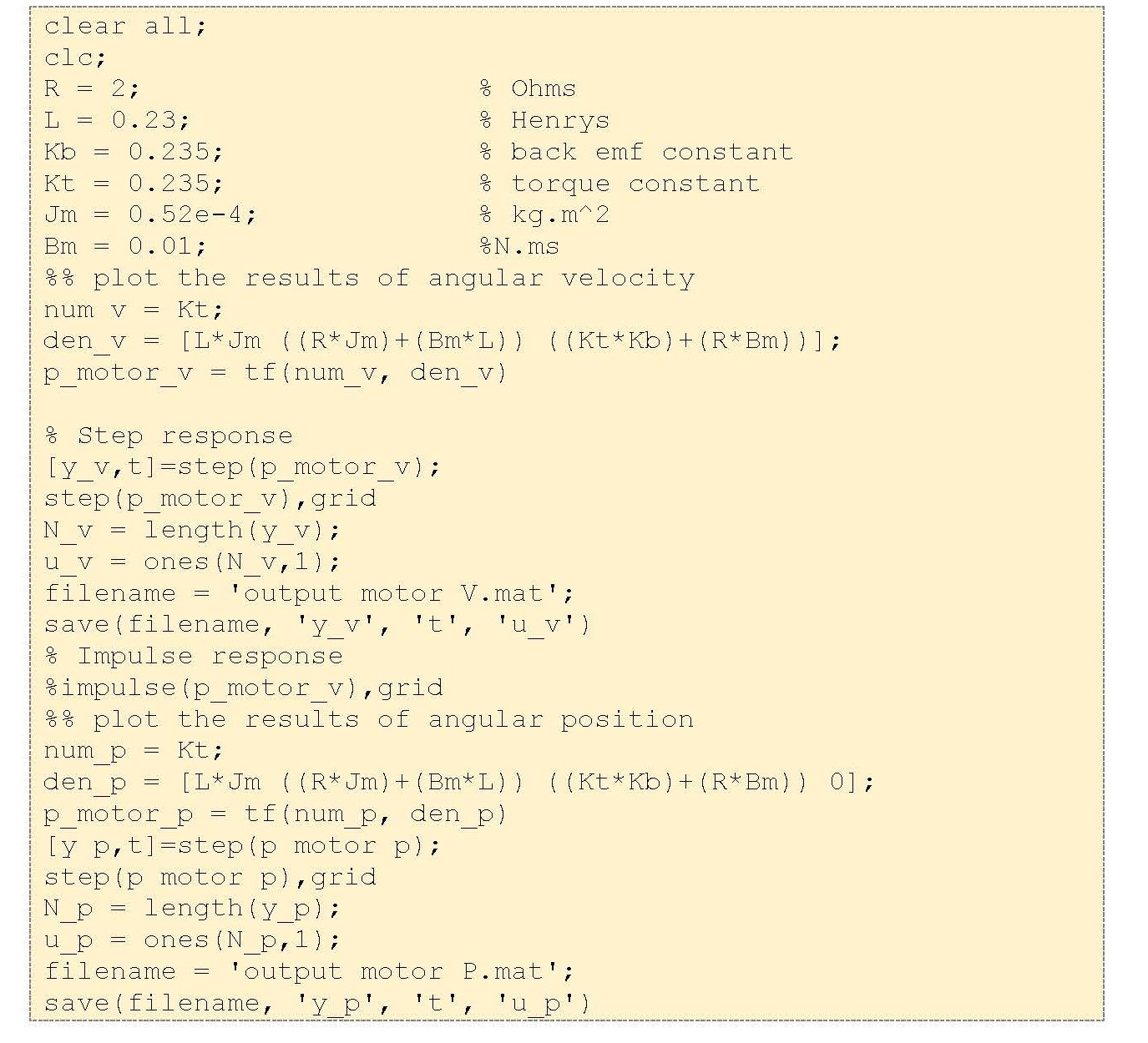 Solution – DC motors – Physical System Modelling Using MATLAB