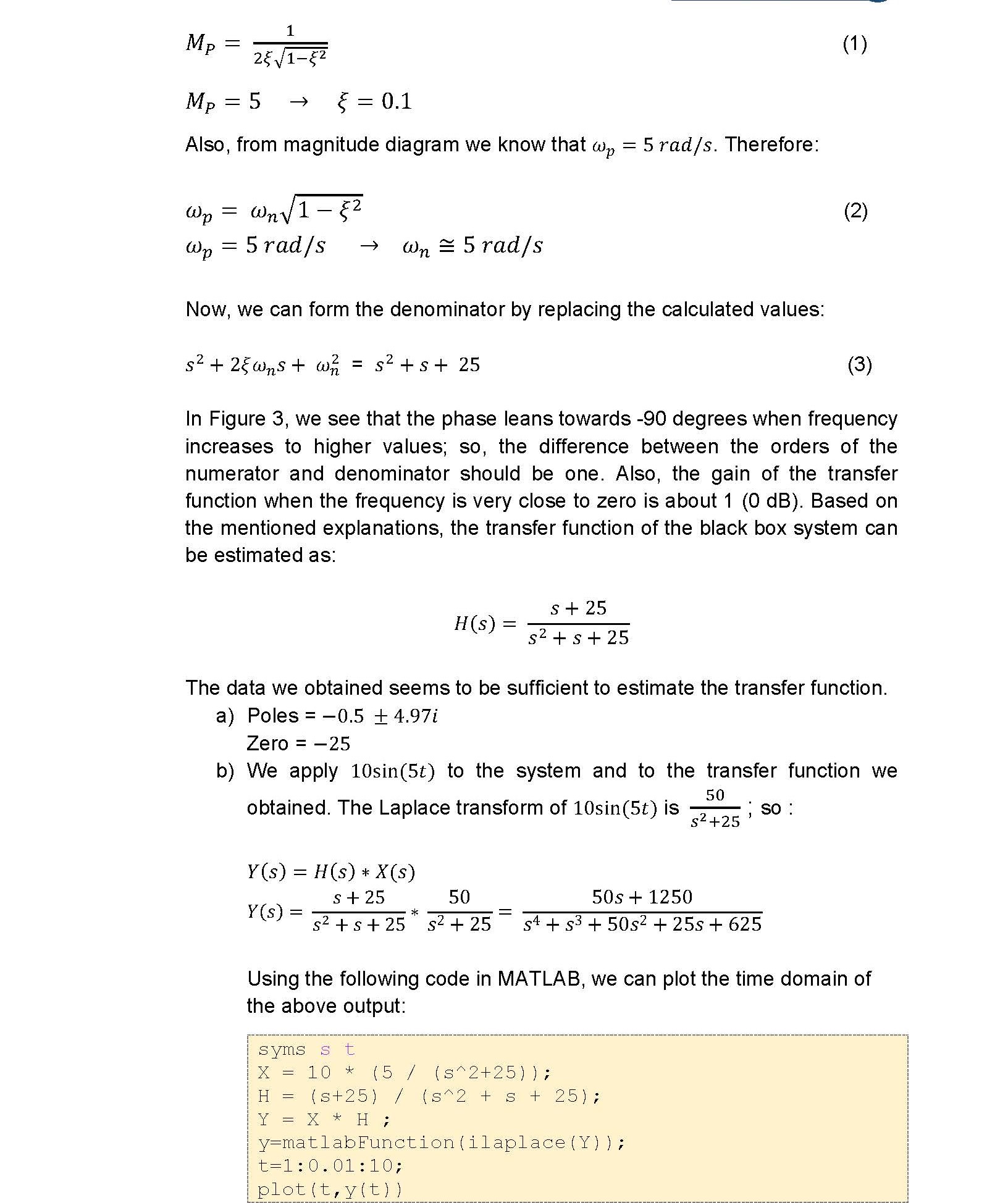 Solution – Frequency domain identification – Physical System Modelling Using MATLAB