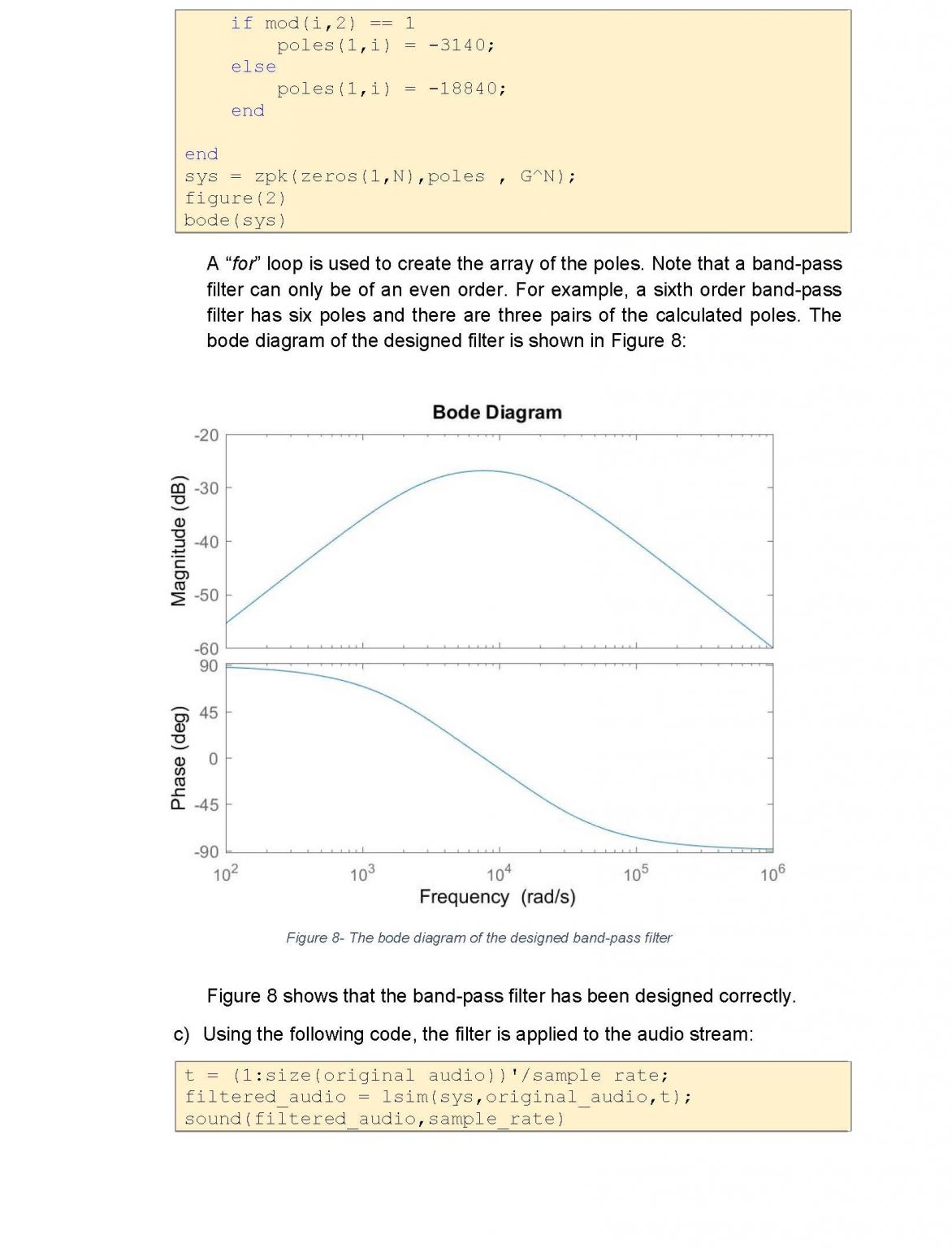 Solution – Filtering voice signal – Physical System Modelling Using MATLAB