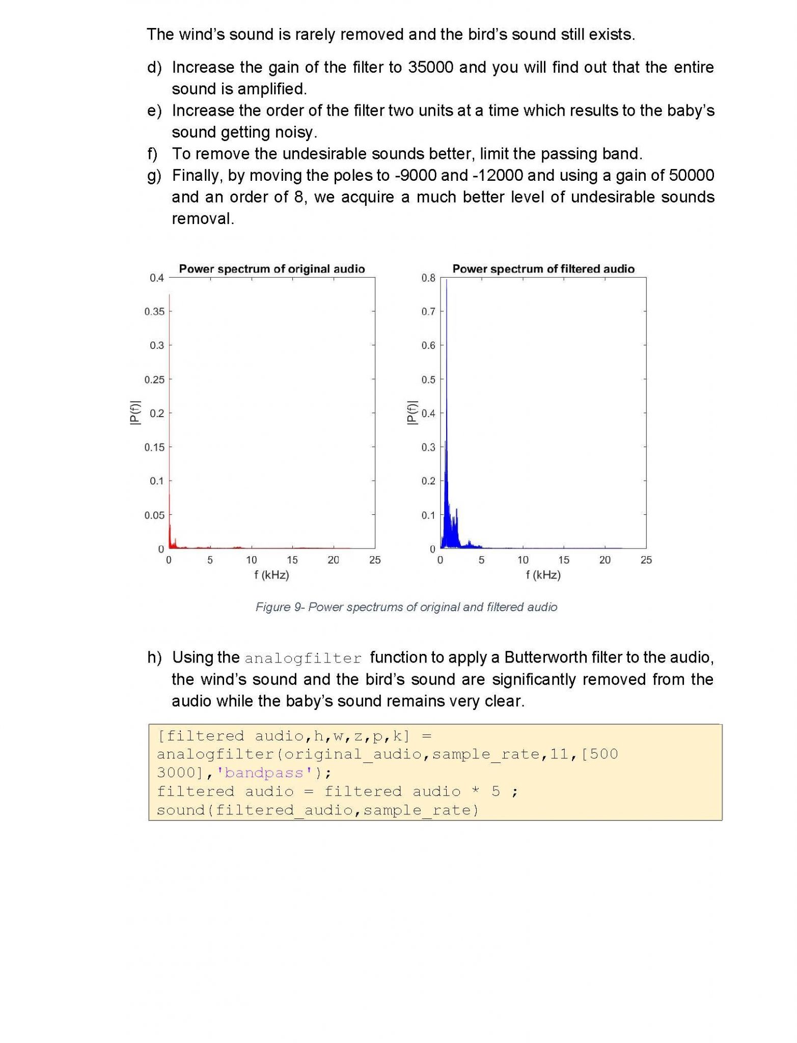 Solution – Filtering voice signal – Physical System Modelling Using MATLAB