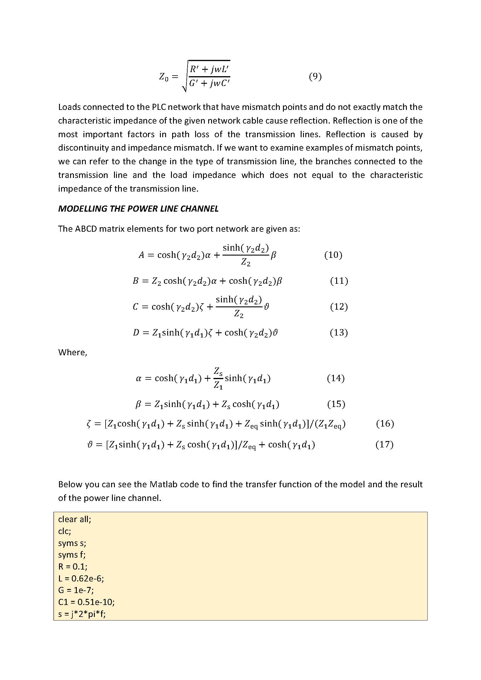 Solution – Modelling a communication cable – Physical System Modelling Using MATLAB