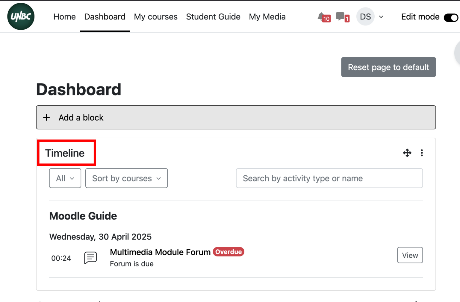 Dashboard – A Student Guide to Learning With Technology @UNBC
