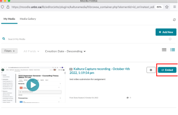 Submitting a Video Assignment – A Student Guide to Learning With Technology @UNBC