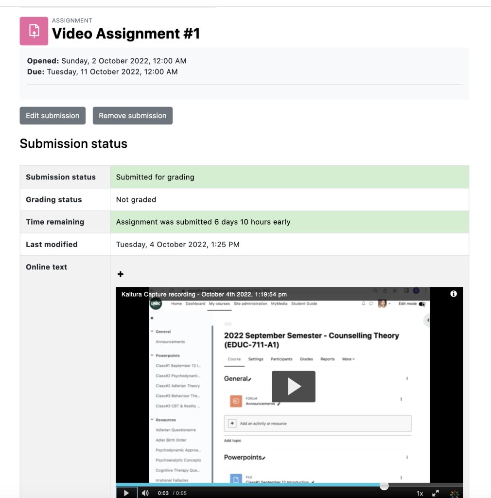 Submitting a Video Assignment – A Student Guide to Learning With Technology @UNBC